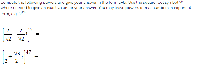 Solved Compute the following powers and give your answer in | Chegg.com