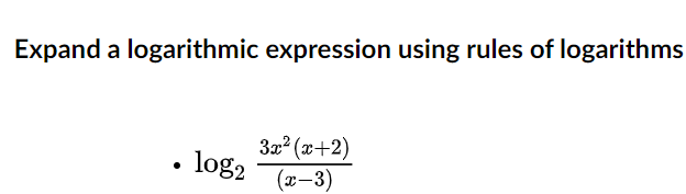 Solved Expand a logarithmic expression using rules of | Chegg.com