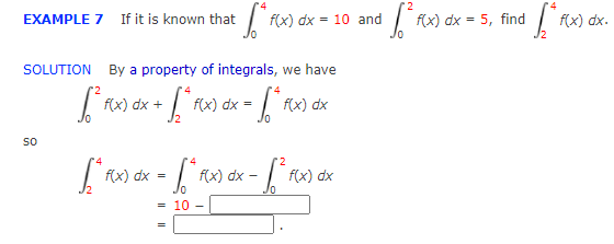 Solved EXAMPLE 7 If it is known that S** f(x) dx = 10 and $* | Chegg.com