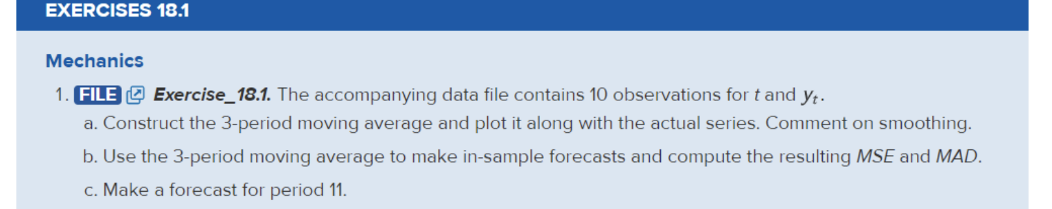 Solved 1. FILE [저 Exercise_18.1. The accompanying data file | Chegg.com