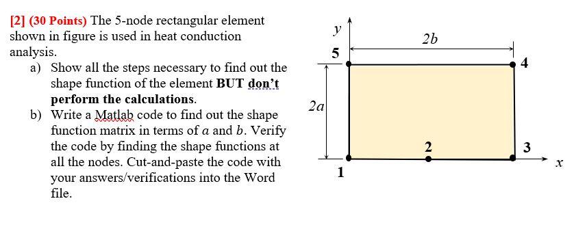 Solved y 2b 5 4 [2] (30 Points) The 5-node rectangular | Chegg.com