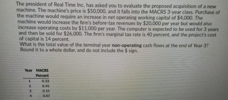 Solved The president of Real Time Inc. has asked you to | Chegg.com