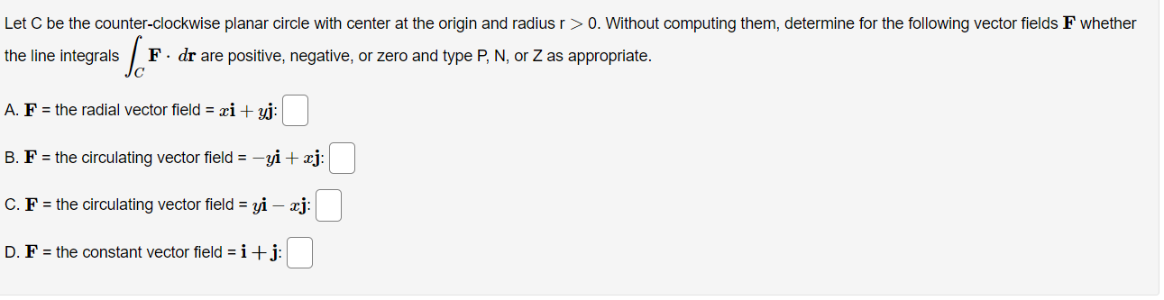 Solved Let C be the counter-clockwise planar circle with | Chegg.com