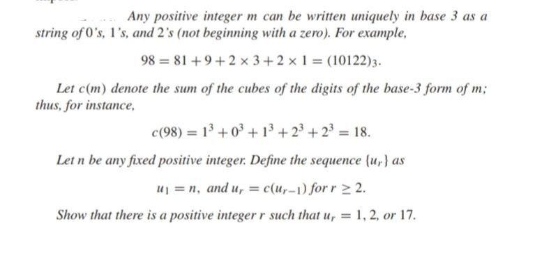 Solved Any positive integer m can be written uniquely in | Chegg.com
