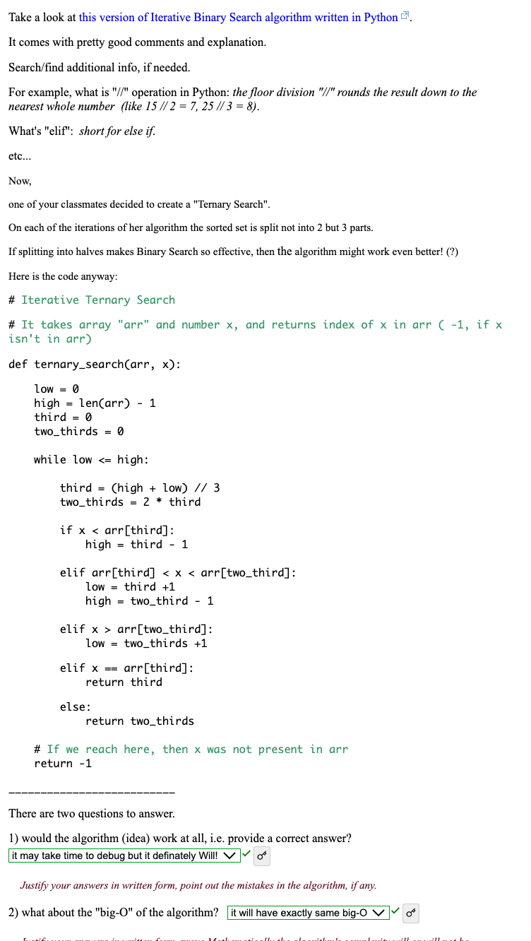 It comes with pretty good comments and explanation. | Chegg.com