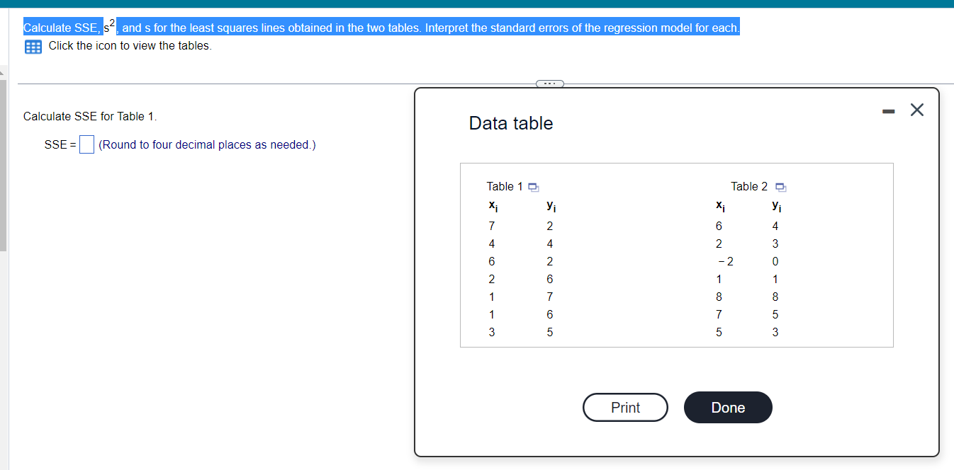 Solved calculate S^2 FOR TABLE 1 B)CALCULATE S FOR TABLE1 | Chegg.com