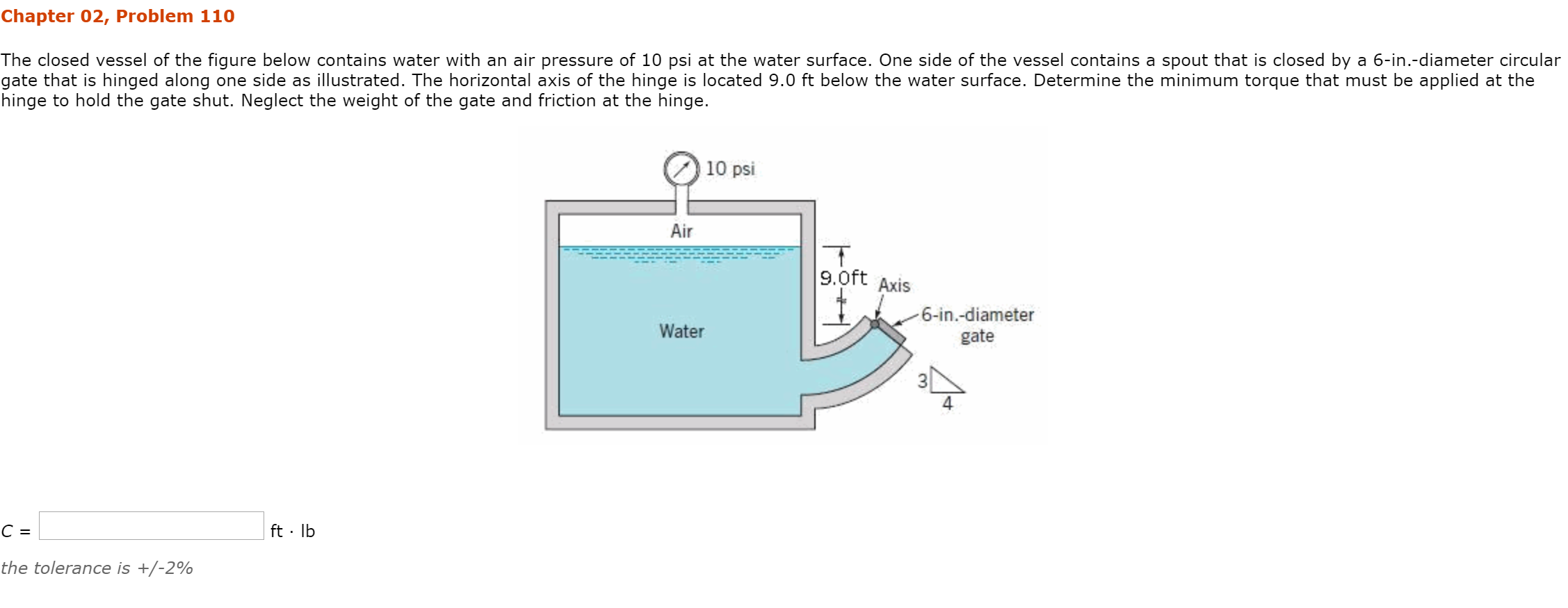 Solved Chapter 02, Problem 110 The closed vessel of the | Chegg.com