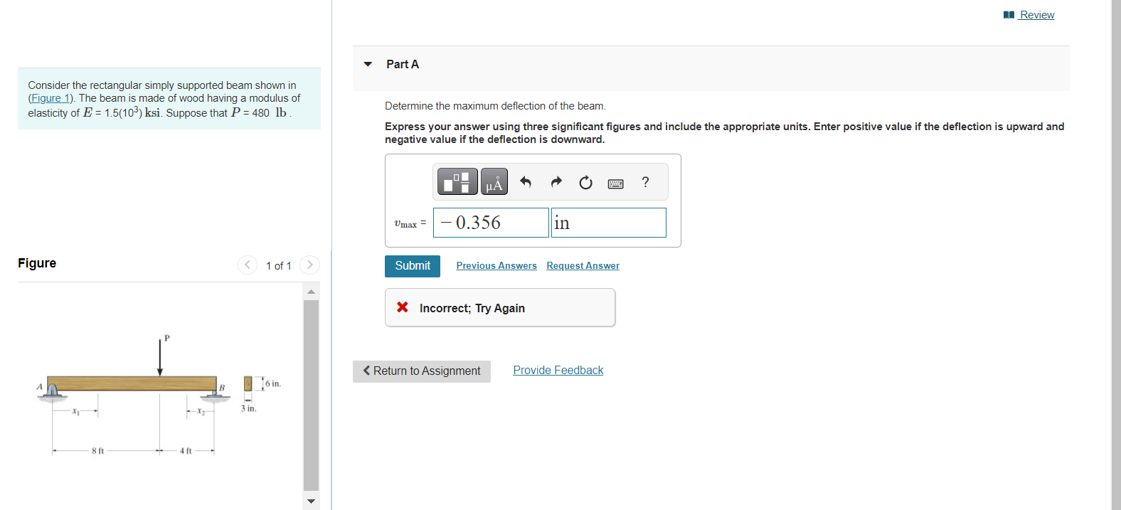 Solved Consider the rectangular simply supported beam shown | Chegg.com