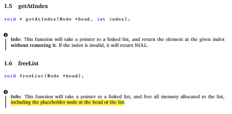 Solved Node - makeLizt(); Info: This function will return a | Chegg.com