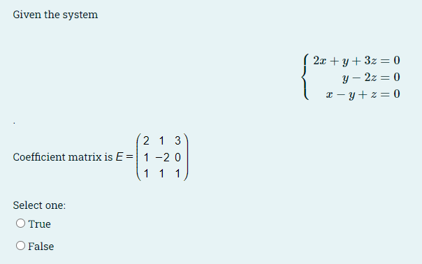 Solved Given the matrix E=⎝⎛100001100−1009250⎠⎞ The matrix | Chegg.com