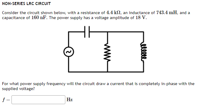Solved NON-SERIES LRC CIRCUITConsider the circuit shown | Chegg.com