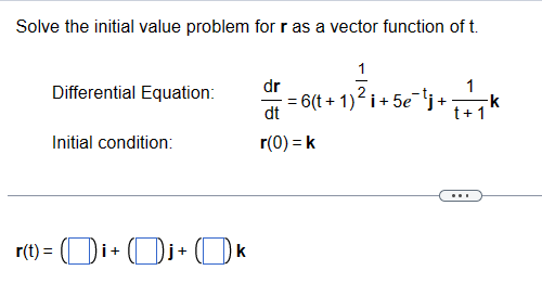 Solved Solve the initial value problem for r as a vector | Chegg.com