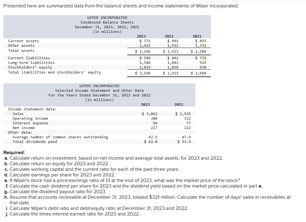 Solved a. Calculate return on investment, based on net | Chegg.com