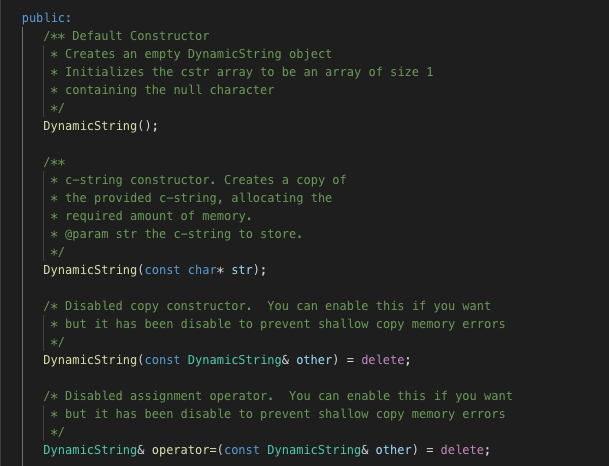 * Dynamicstring class which stores strings * using | Chegg.com