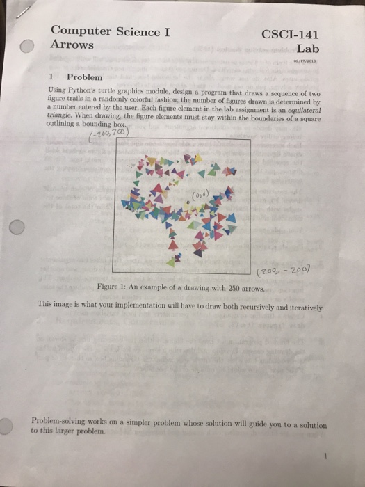 Solved Computer Science I CSCI-141 Lab ( Arrows 1 Problenm | Chegg.com