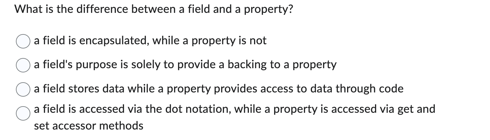Solved What is the difference between a field and a | Chegg.com
