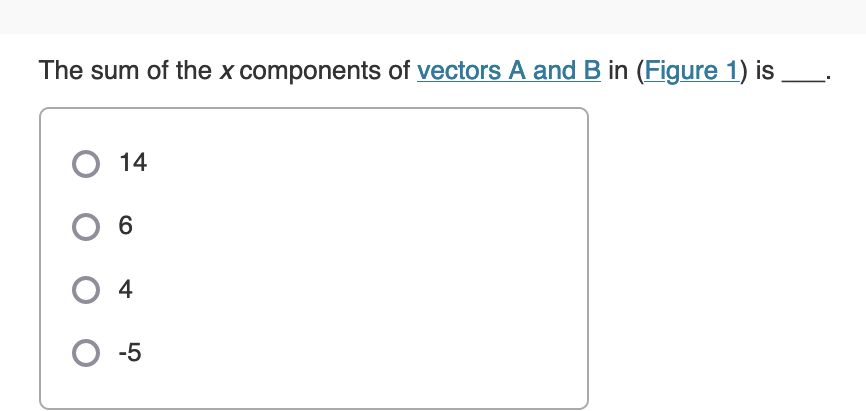Solved The sum of the x components of vectors A and B | Chegg.com