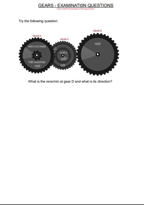 Solved GEARS - EXAMINATION QUESTIONS Try the following | Chegg.com