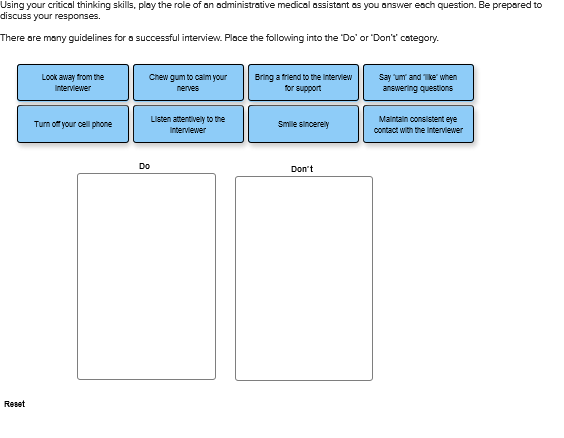 Solved Using your critical thinking skills, play the role of | Chegg.com