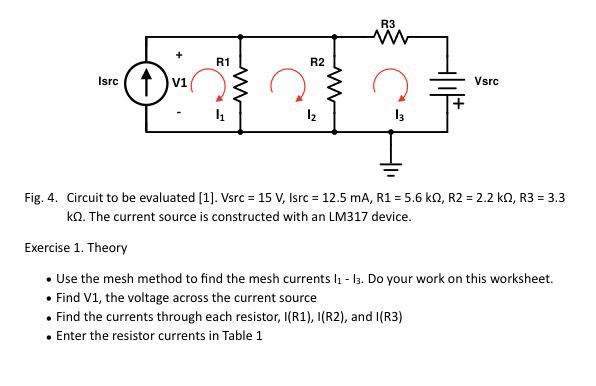 Solved Circuit to be evaluated [1], Vsrc = 15 V, Isrc = | Chegg.com