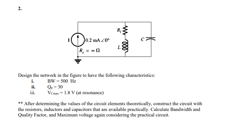 Solved Design the network in the figure to have the | Chegg.com