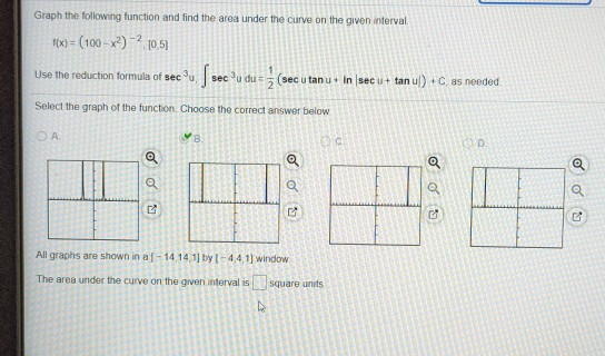 Solved Graph the following function and find the area under | Chegg.com