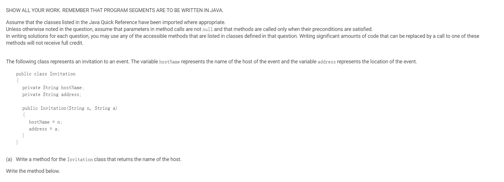 Solved SHOW ALL YOUR WORK. REMEMBER THAT PROGRAM SEGMENTS | Chegg.com