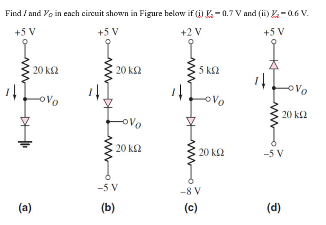 Solved Find I and VO in each circuit shown in Figure below | Chegg.com