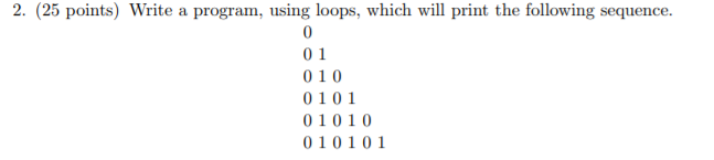 Solved In C Language. Write a program, using loops, which | Chegg.com