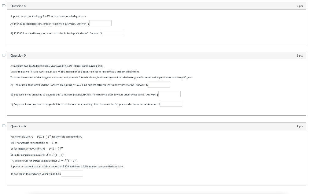 Suppose an account aar; 2,5% intorcst compourdod | Chegg.com