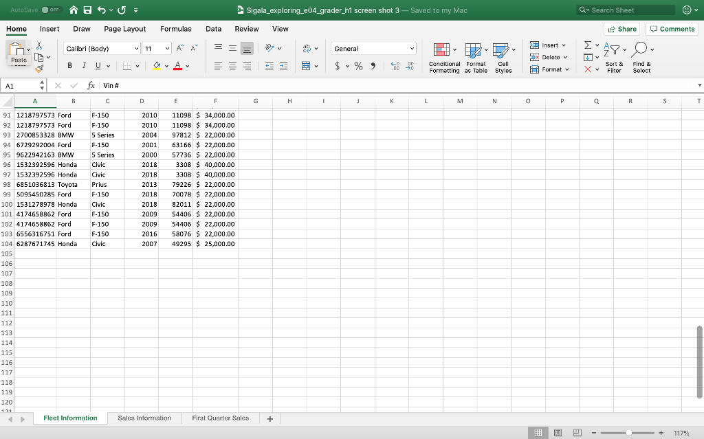 Grader - Instructions Excel 2016 Project | Chegg.com