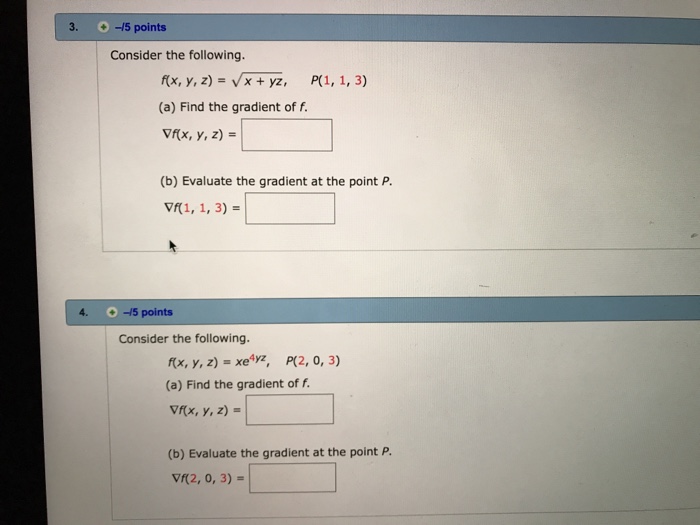 Solved 3. -15 points Consider the following. rx, y, z) = Vx | Chegg.com