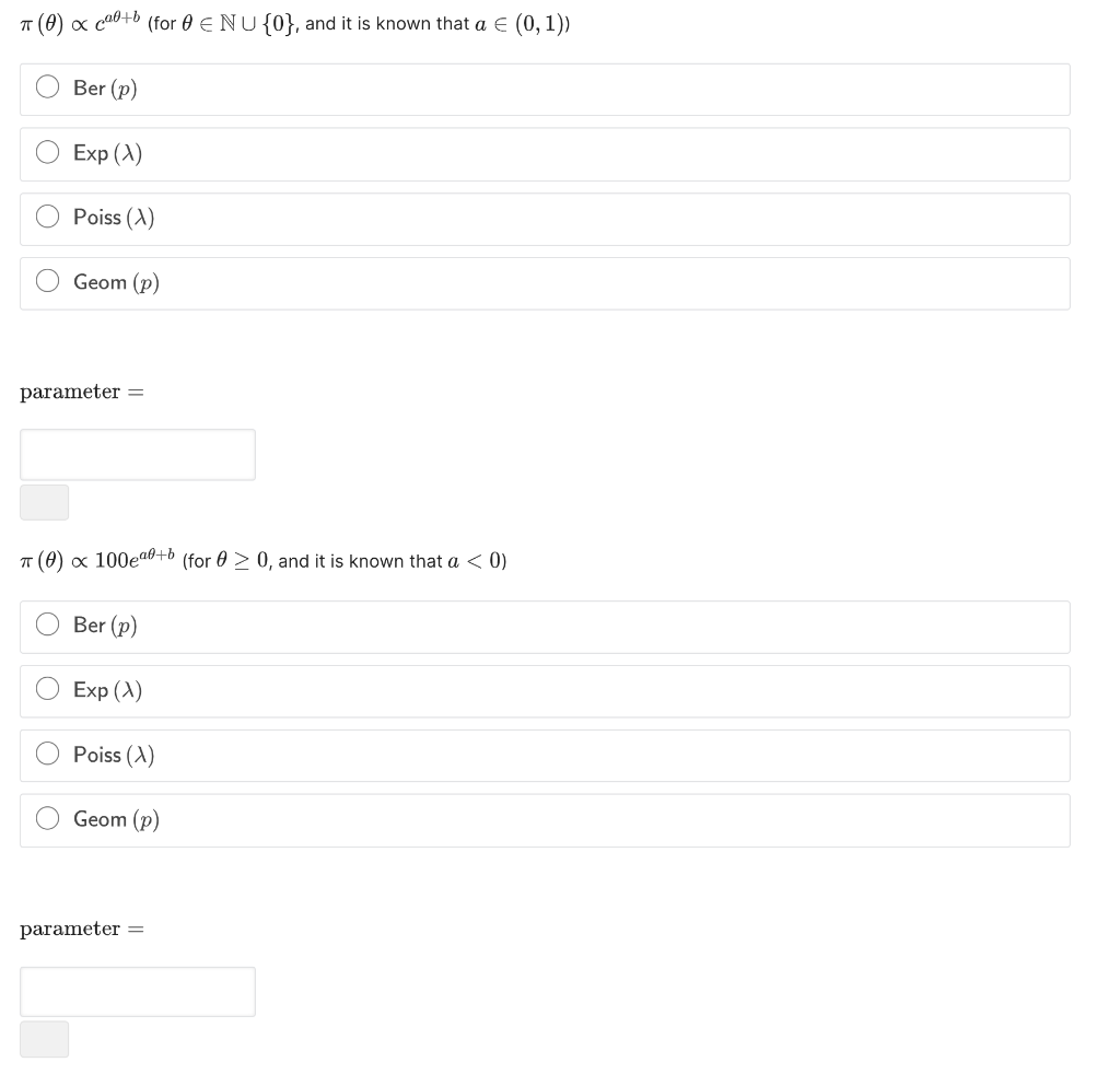 Solved Distributions with One Parameter 6 points possible | Chegg.com