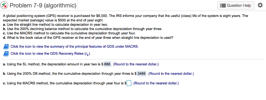 Solved Problem 7-9 (algorithmic) Question Help A global | Chegg.com