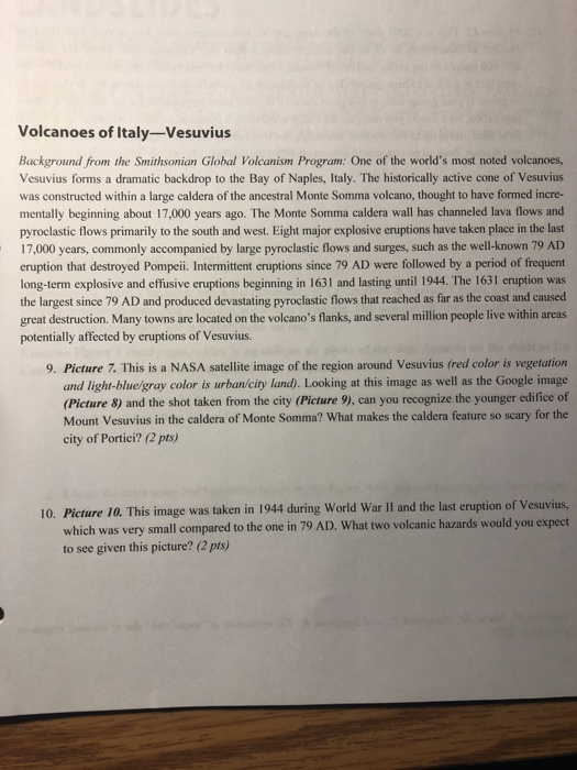 Solved er, USAMount Vesuvius, Italy 10 12 Volcanoes of | Chegg.com