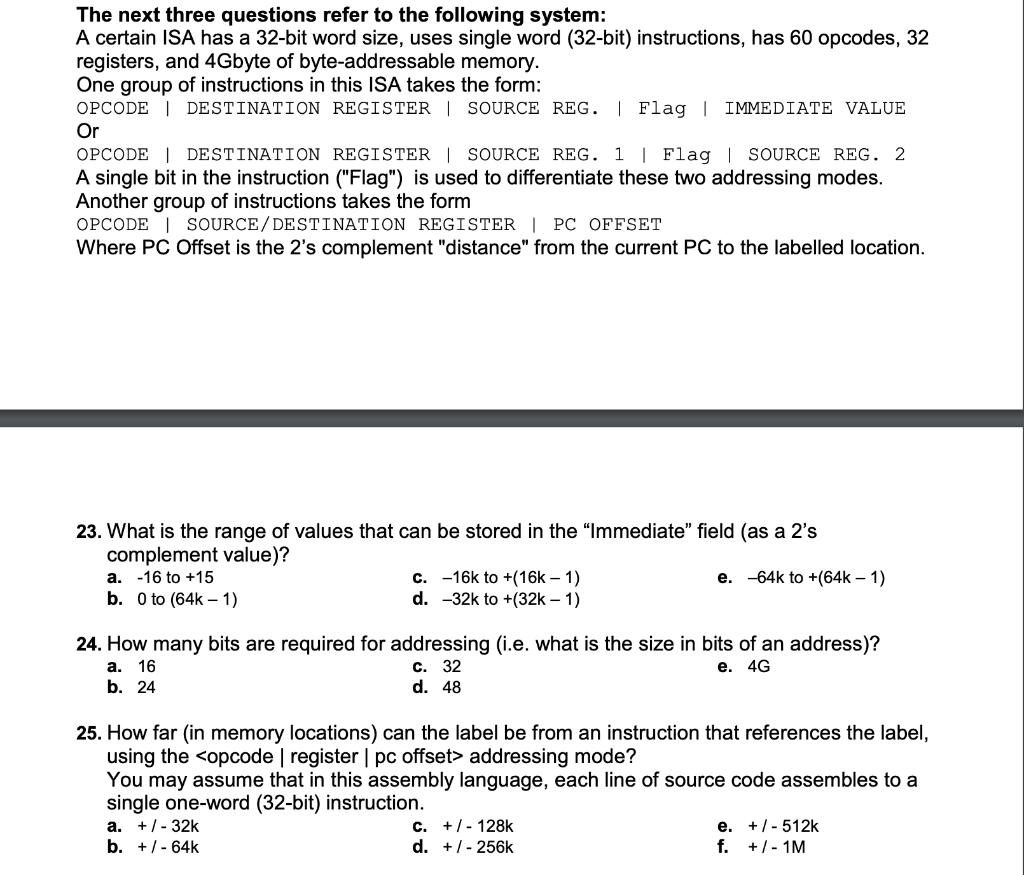(Solved) : Next Three Questions Refer Following System Certain Isa 32 ... (Solved) : Next Three Questions Refer Following System Certain Isa 32 ...