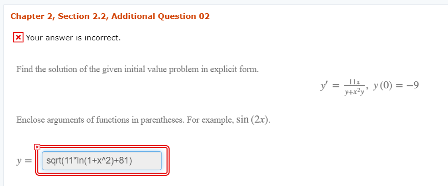 Solved Find The Solution Of The Given Initial Value Problem Chegg