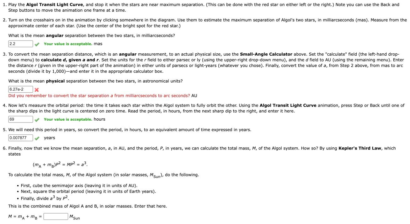 Solved 1. Play the Algol Transit Light Curve, and stop it | Chegg.com