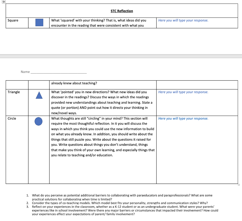 Solved Name Chapter 4 STC Reflection Directions: For each | Chegg.com