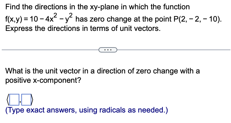 Solved Find the directions in the xy-plane in which the | Chegg.com