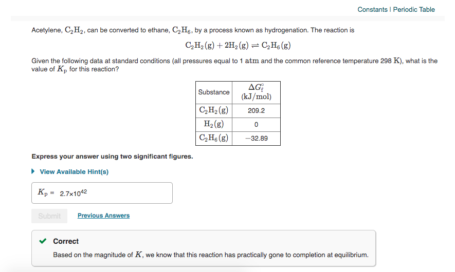 Solved Constants Periodic Table Acetylene, C2H2, can be | Chegg.com