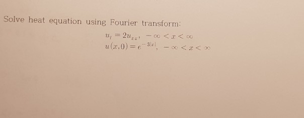 Solved Solve heat equation using Fourier transform: | Chegg.com