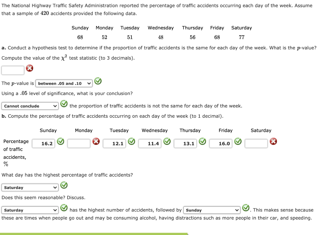 Solved The National Highway Traffic Safety Administration | Chegg.com