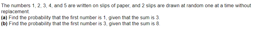 Solved The numbers 1,2,3,4, and 5 are written on slips of | Chegg.com