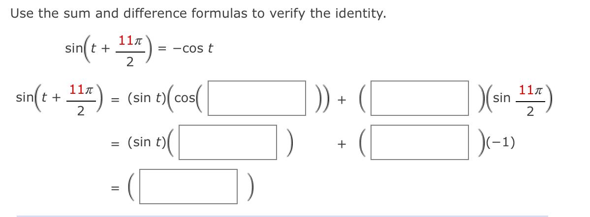 Solved Use the sum and difference formulas to verify the | Chegg.com