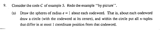 Solved Example 5. Consider the binary code C = ((00000), | Chegg.com