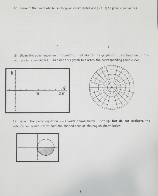 Solved 17 Convert The Point Whose Rectangular Coordinates 4478