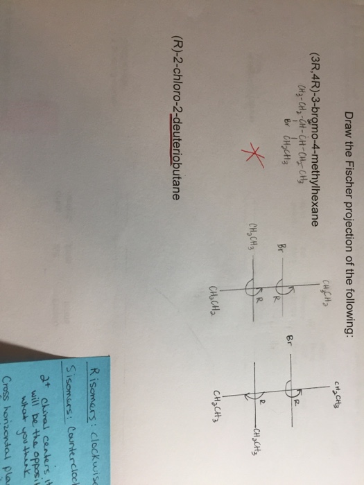 Solved Draw the Fischer projection of the following: (3R, | Chegg.com