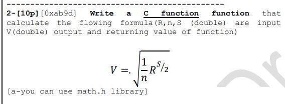 Solved 2 10p 0xab9d Write A C Function Function That 3377