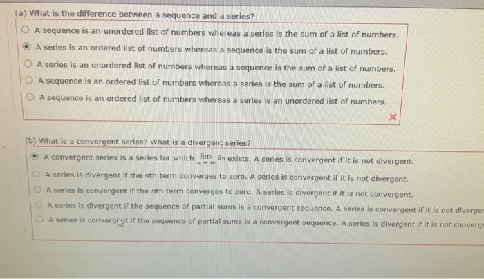 Solved (a) What is the difference between a sequence and a | Chegg.com